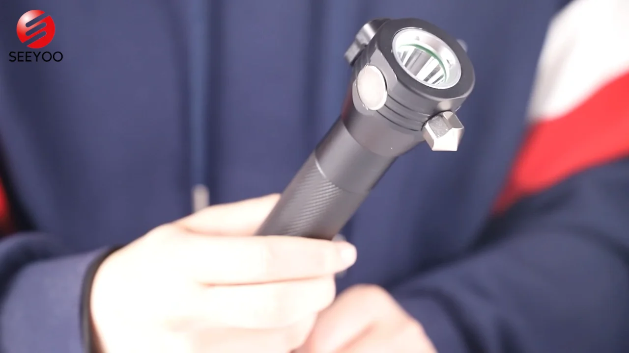 Usb Rechargeable Multifunction Safety Hammer Self Defense Led Torch ...