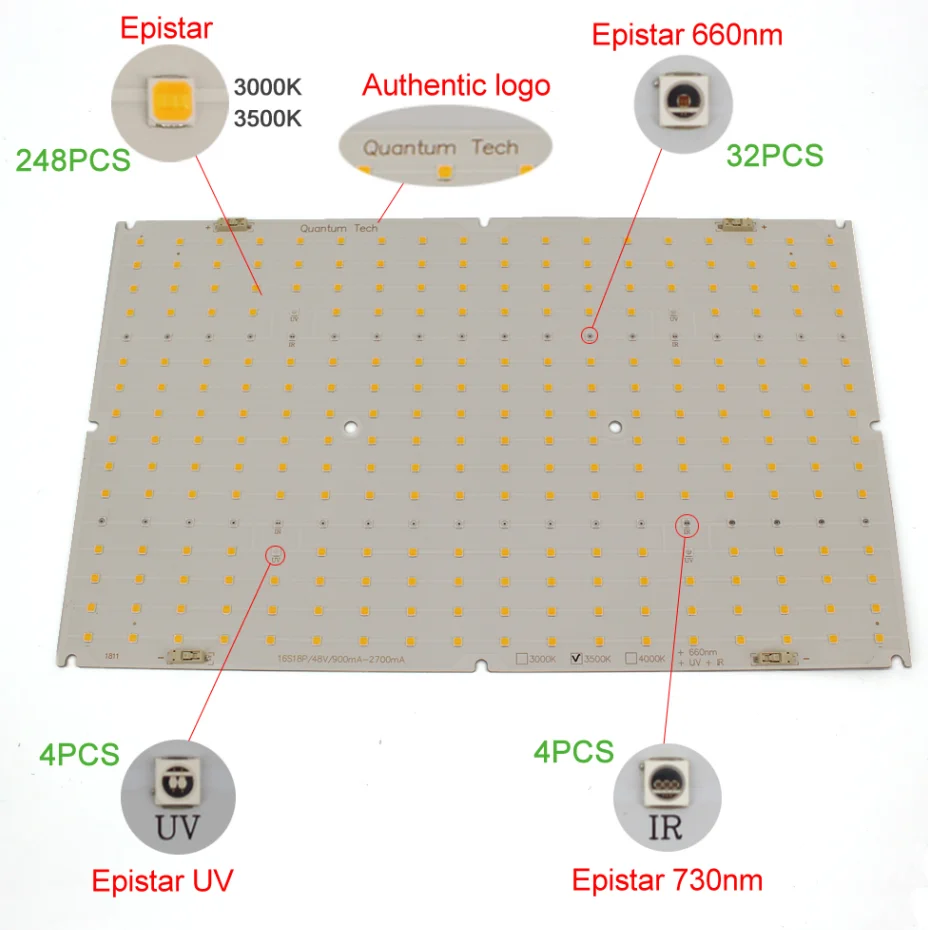 Custom PCB Board Grow Light UV IR LM301H Evo LM301B LED PCBA 120W