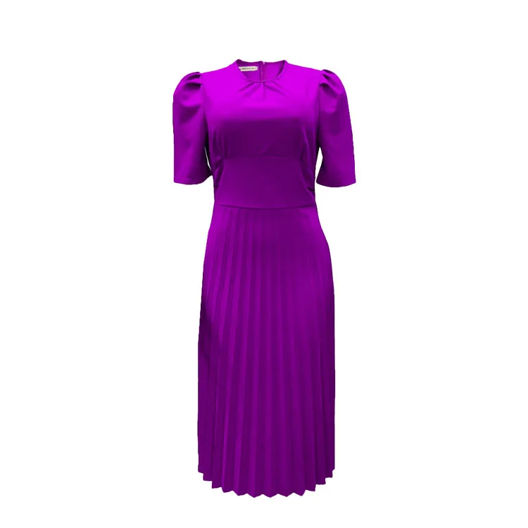 Plus Size Women's Dresses Formal Pleated Dress Woman Clothing Robe ...
