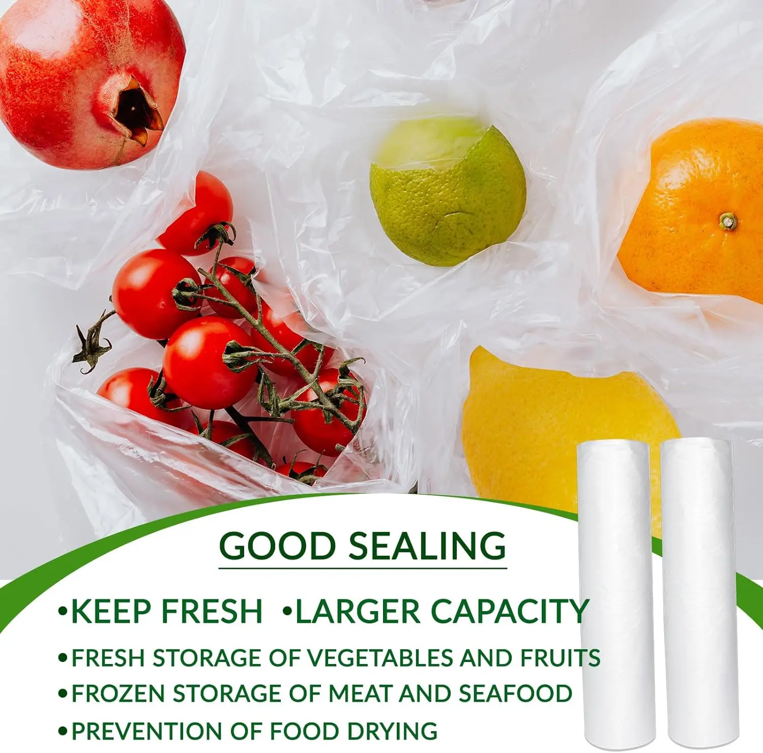 Clear Plastic Produce Food Storage Roll Bags 350 Pcs Per Roll Bpa Free ...