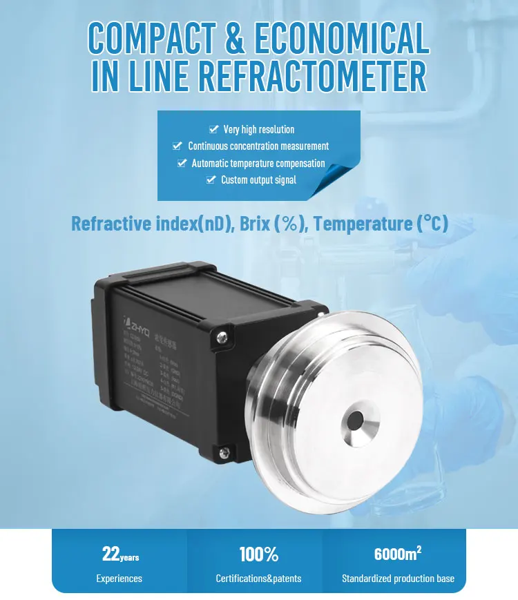 Economical Inline Process Refractometer Continuous Sugar Level Monitor Using For Cutting Oil