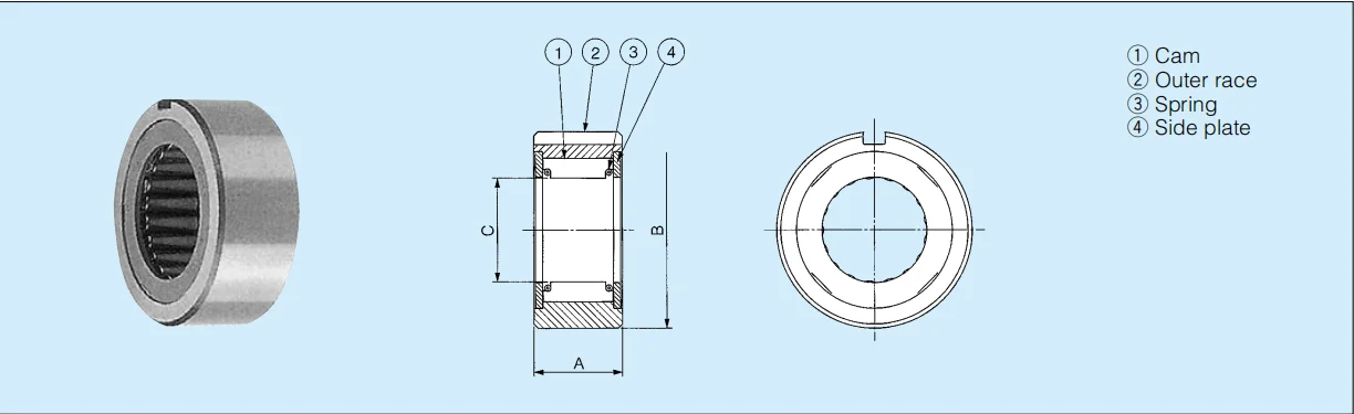 B204 B205 B206 B207 B208 One Way Clutch Backstop Cam Clutch Bearings for Printing Machine