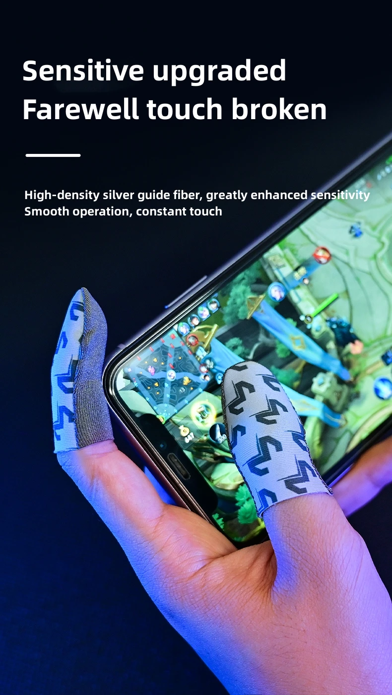 MEMO Silver Fiber Finger Sleeves - High Sensitivity for Gaming