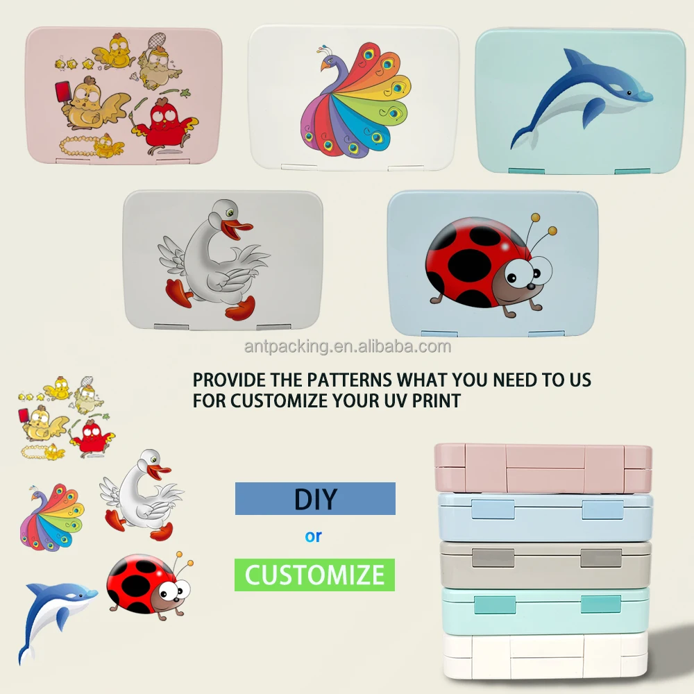 Cute School Supplies Custom Print Bento Lunch Box Set for Kids Bento ...