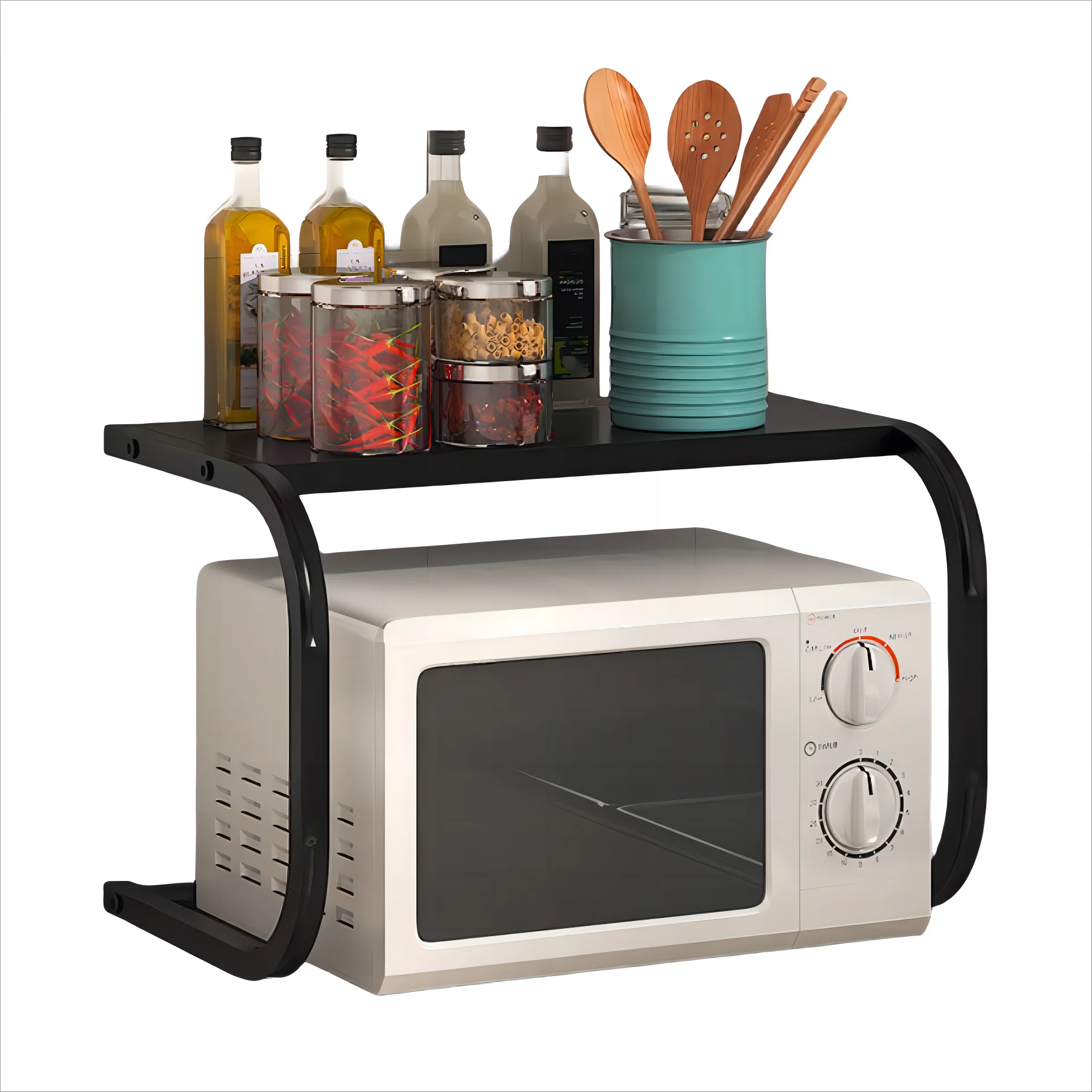 Kitchen Countertop Organizer Cabinet Shelf Large Space Racks Microwave ...