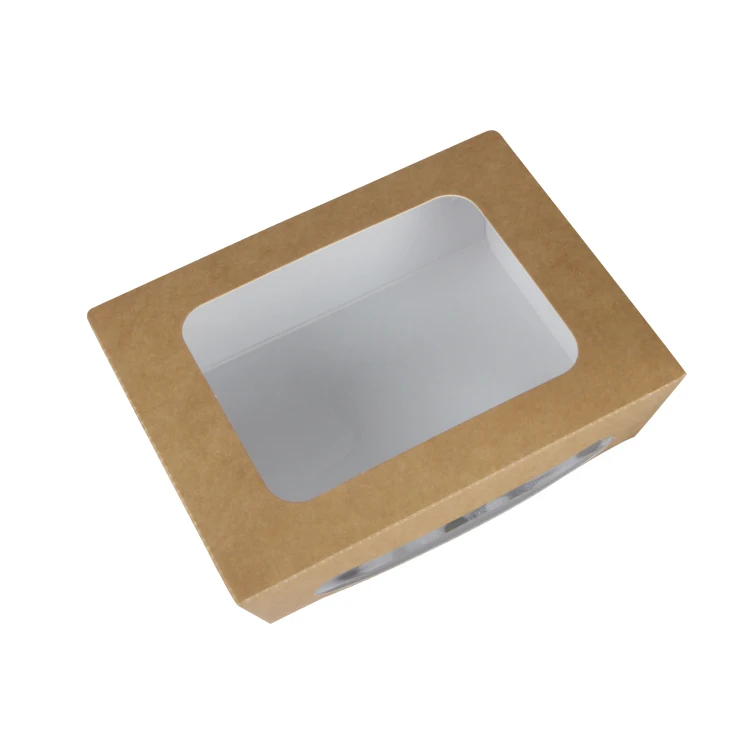 Custom Disposable Kraft Takeaway Clear Window Paper Box Foldable ...