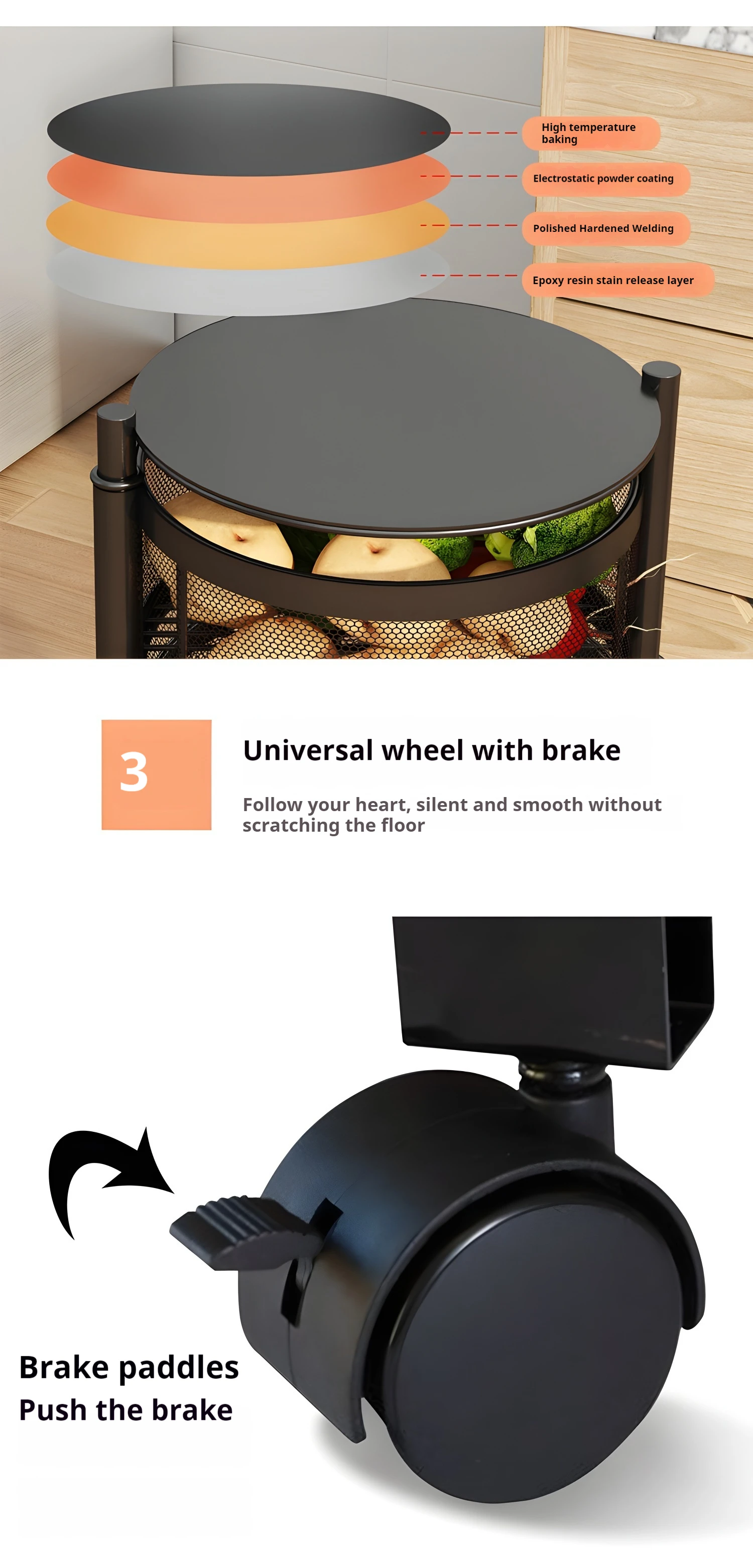 Multi Functional Durable Kitchen Rotary Storage Rack 5 Layer Kitchen ...