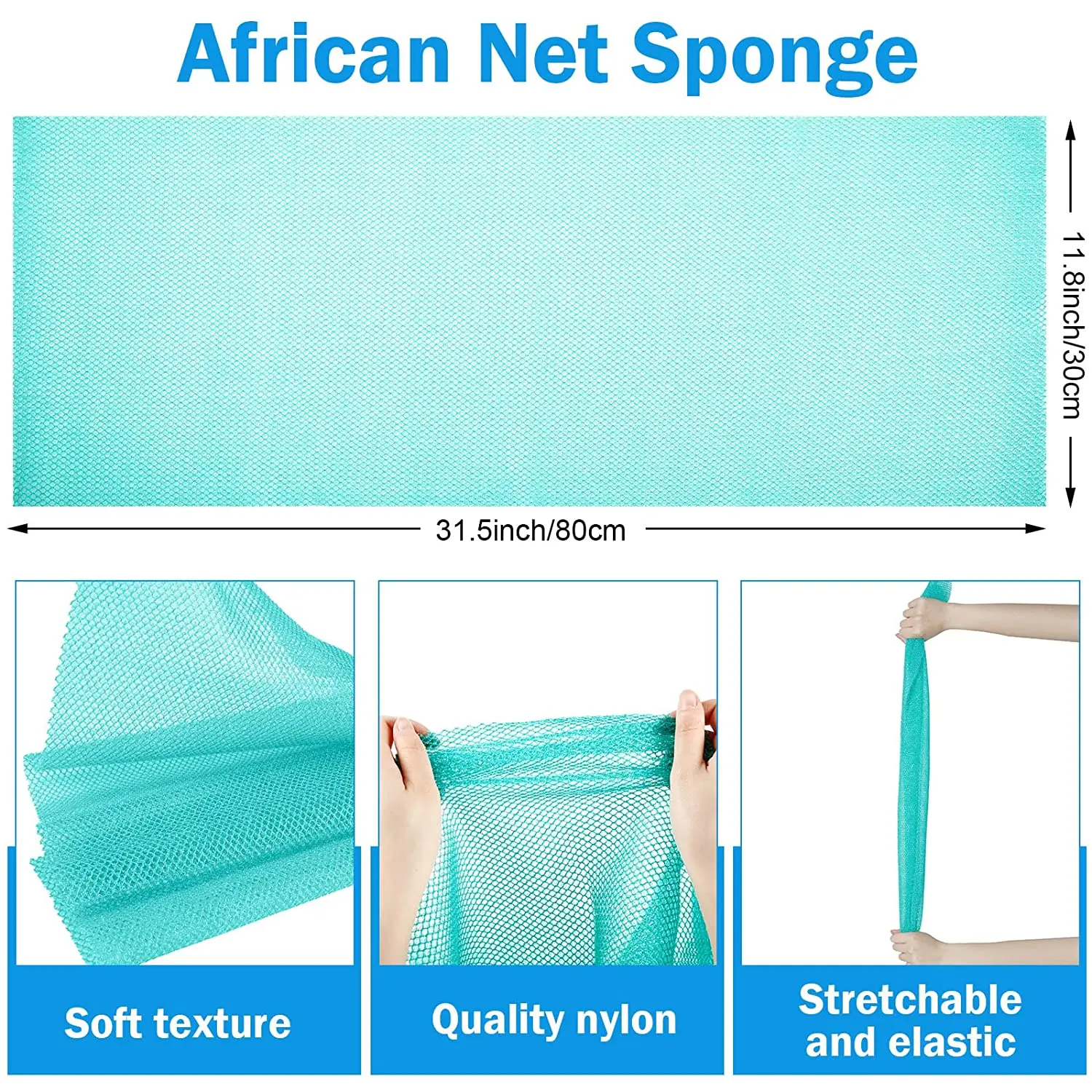 African Net Sponge - Exfoliating Back Scrub Vacuum Package