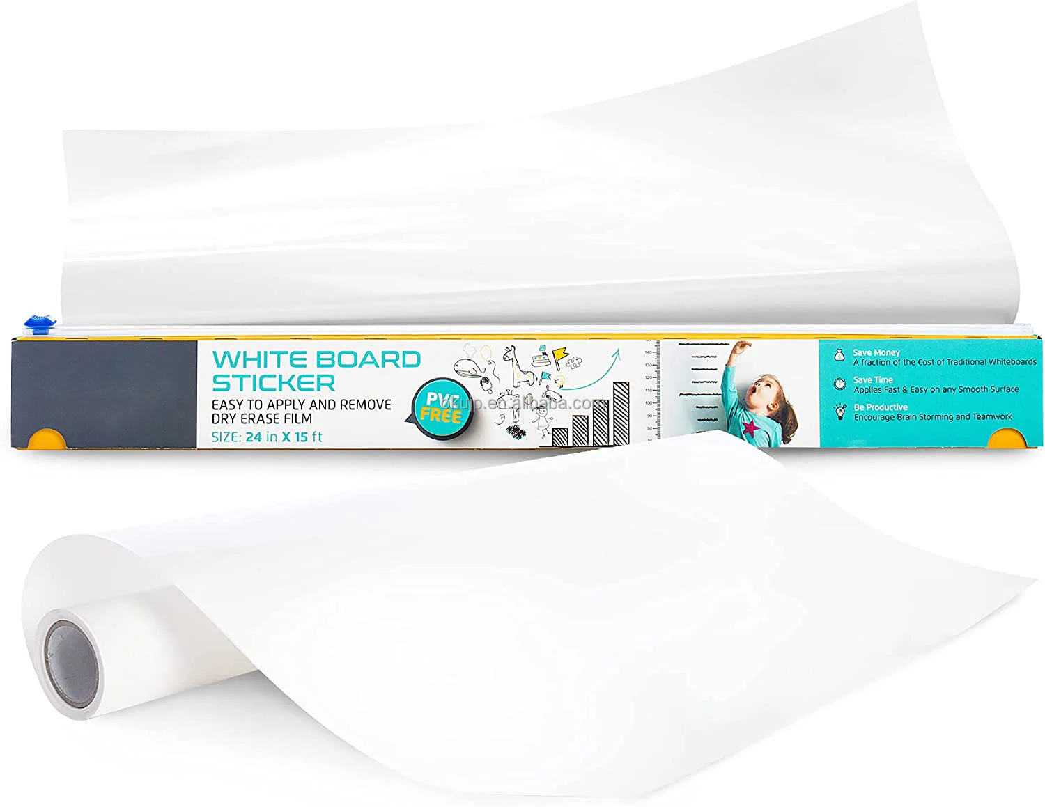 OEM Writable Dry Erase Magnetic White Board Film Roll PP
