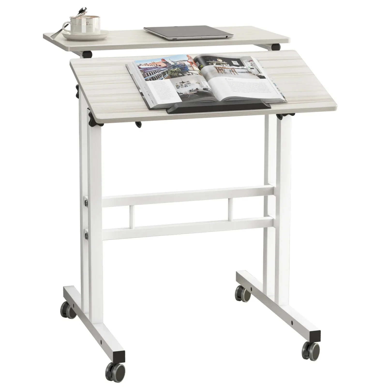 Adjustable Wooden Standing Computer Desk for Home Office Study ...