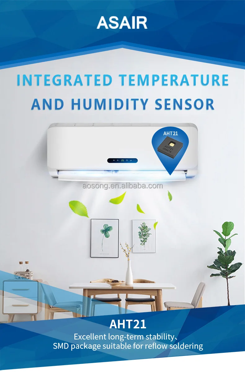 Asair Aht21 Humidity And Temperature Sensors Chips - Buy Temperature ...