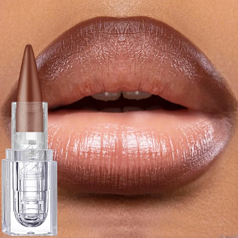 2 Color in One Lip Liner Lipstick Shimmering and Matte Nude Black ...