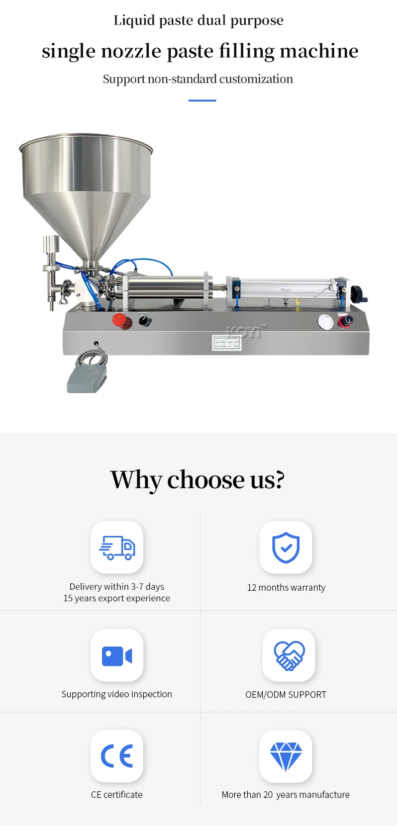 Single Head Semi Auto Manual High Viscosity Paste Filling Machine 2l ...