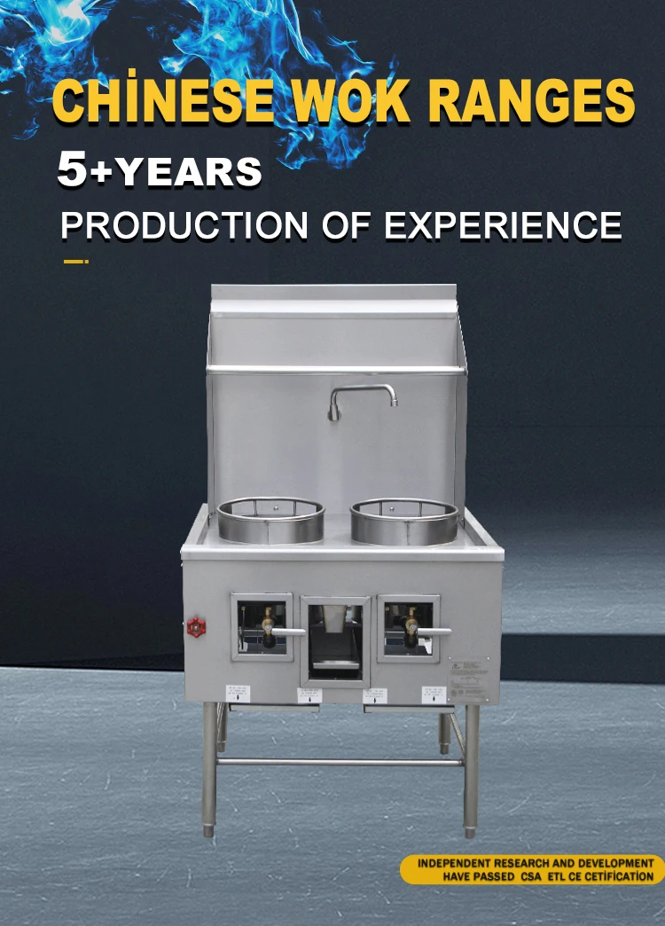 Heavy-Duty Commercial Gas Cooking Range with Two Stove Wok and Swing ...