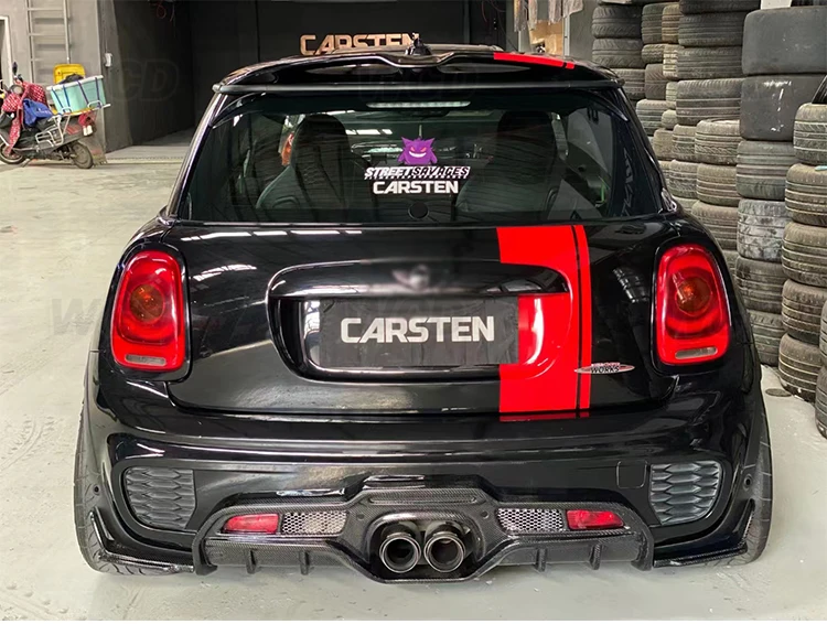 Mini F56 F57 Carbon Fiber Rear Bumper Diffuser Lip - Easy Install