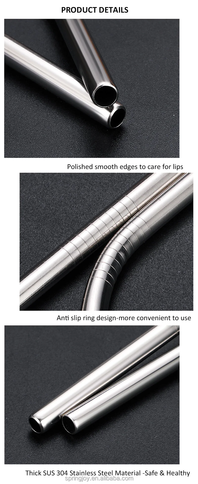 Metal Boba Tea Drinking Straws Thick 304 Stainless Steel 10mm Id 12mm ...