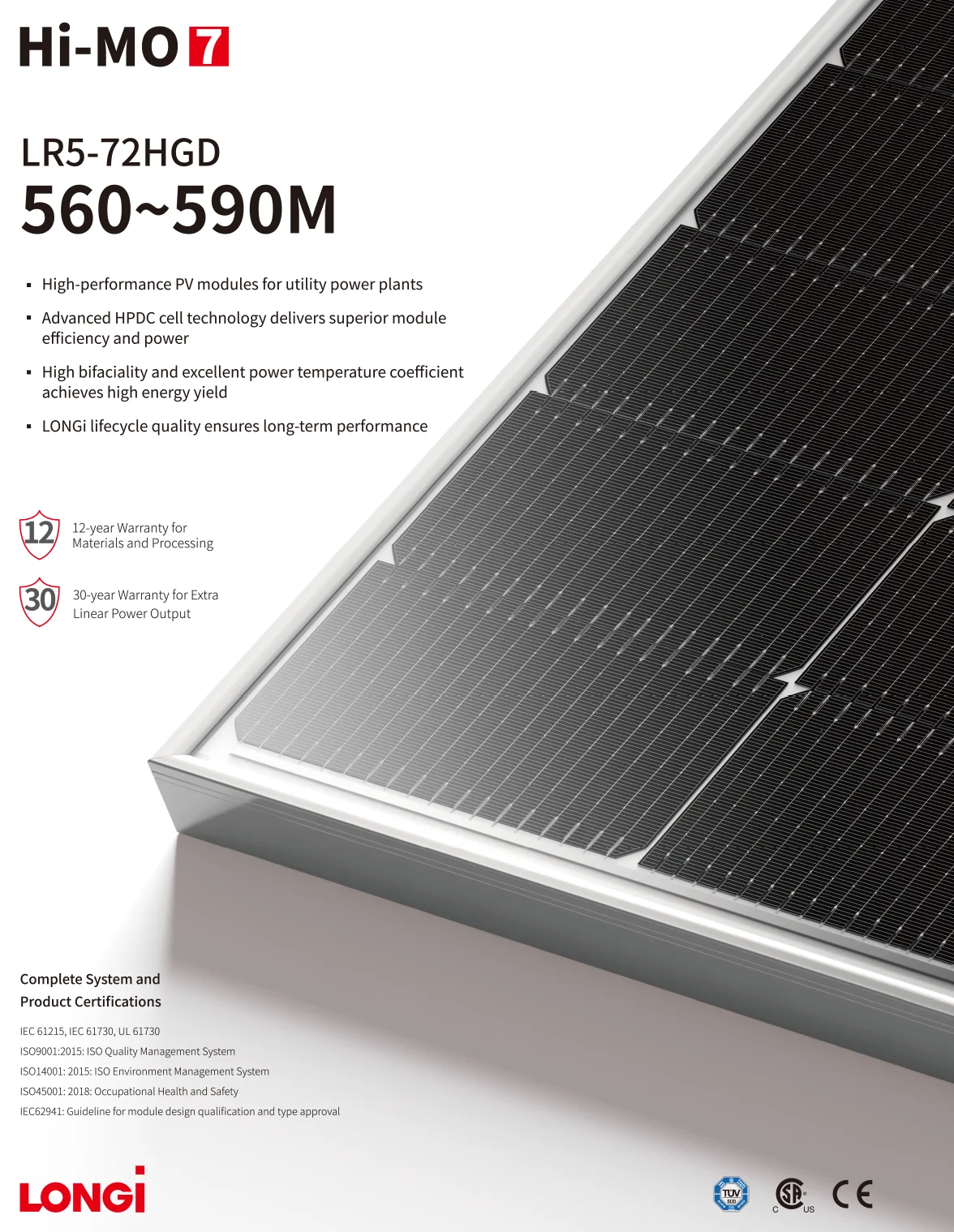 Longi Solar Hi-mo 7 560w Bifacial Solar Panels 580w 585w 590 Watts ...