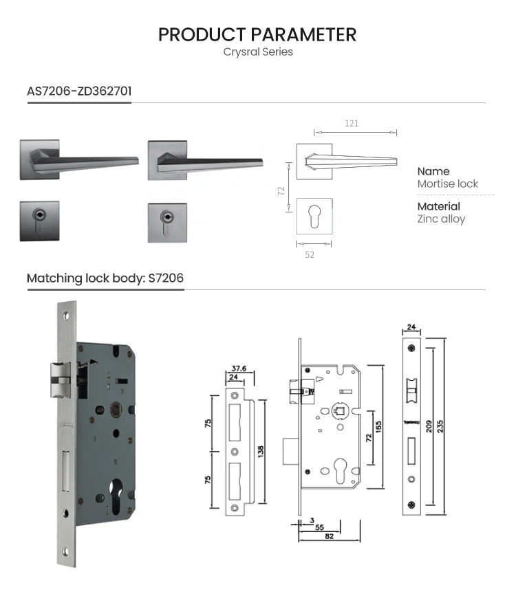 Safety Mortice Lock Set Long Service Life Lock For Interior Door ...