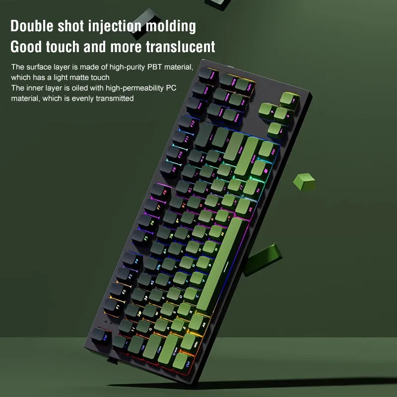 Gradient Translucent Keycaps PBT Two-color Original Factory Height ...