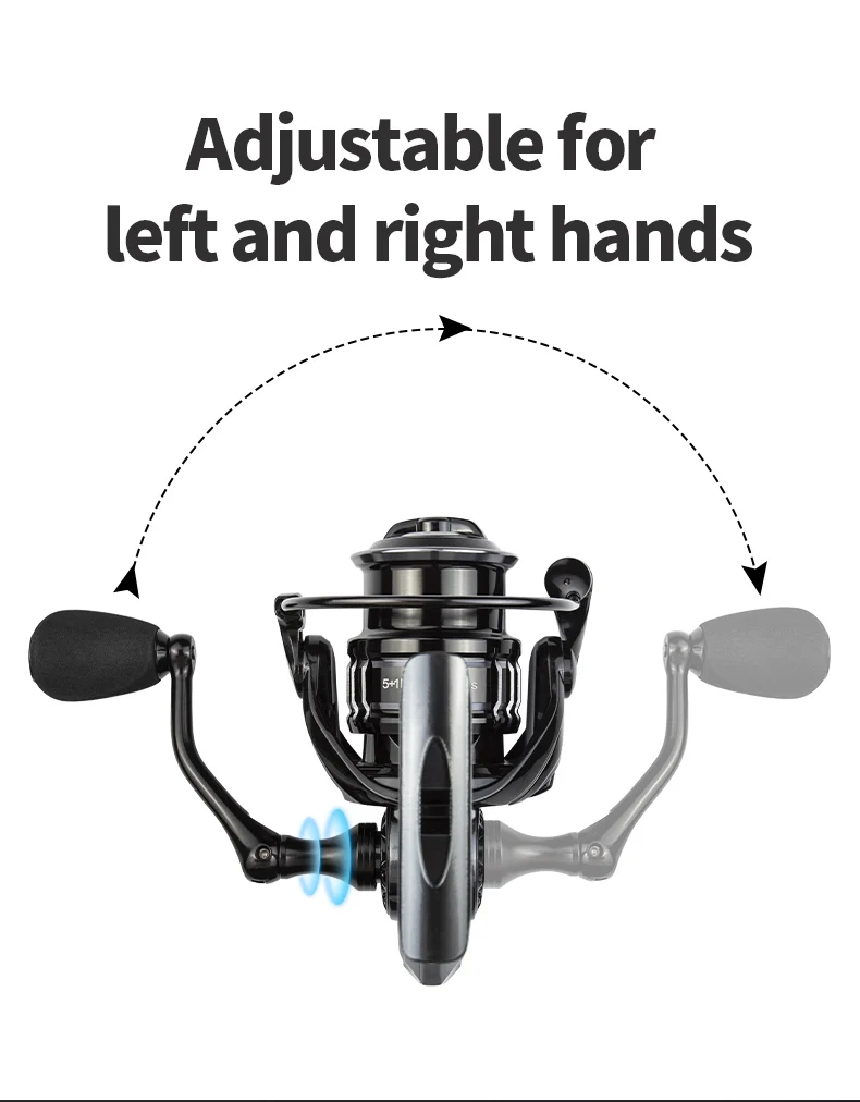 LINNHUE Spinning Reel JQ1500 2500 - 5.2:1 Gear Ratio Fishing Reel