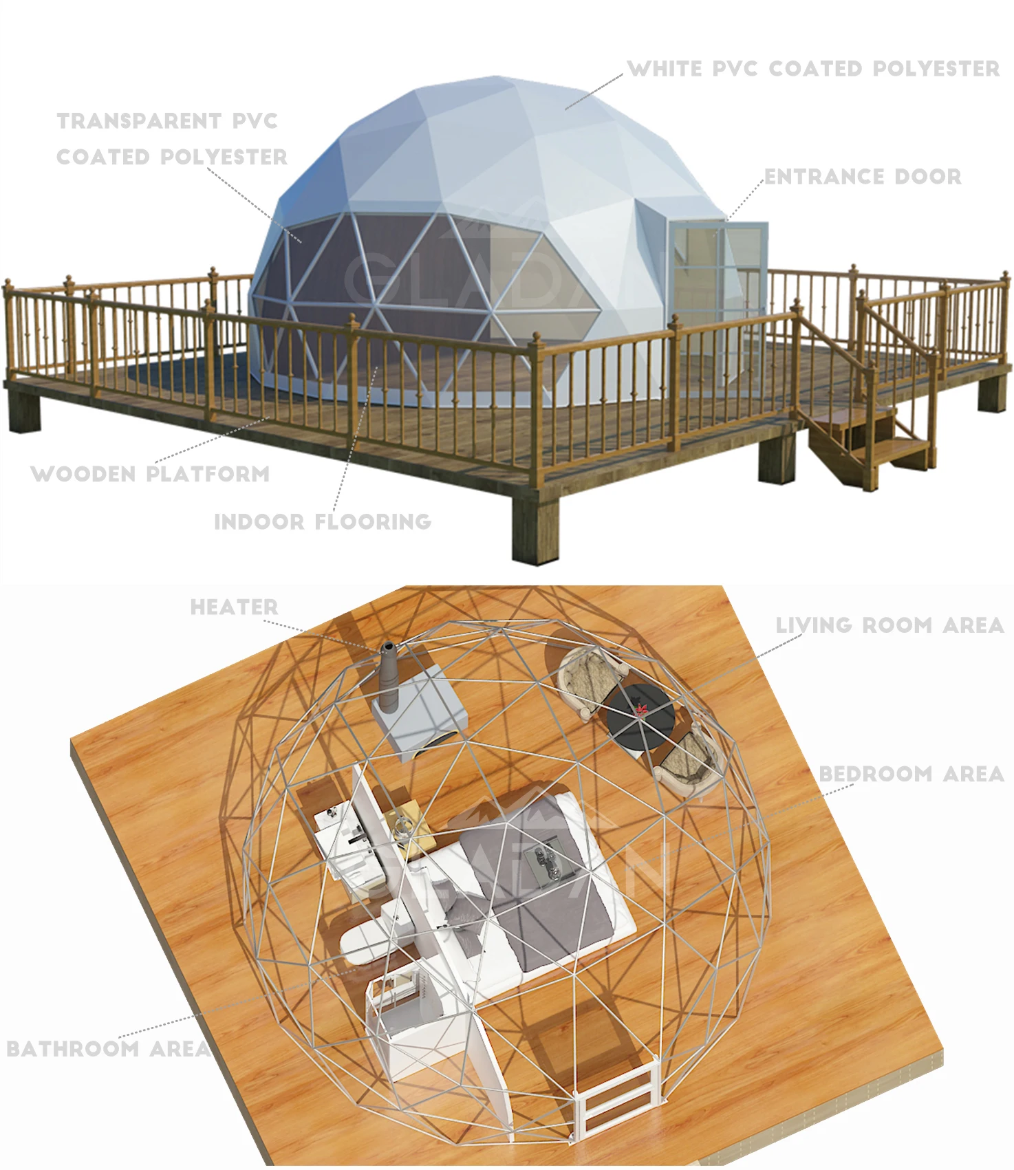 Latest Design Water Proof Oval Shaped Tent Dome House Prefabricated ...