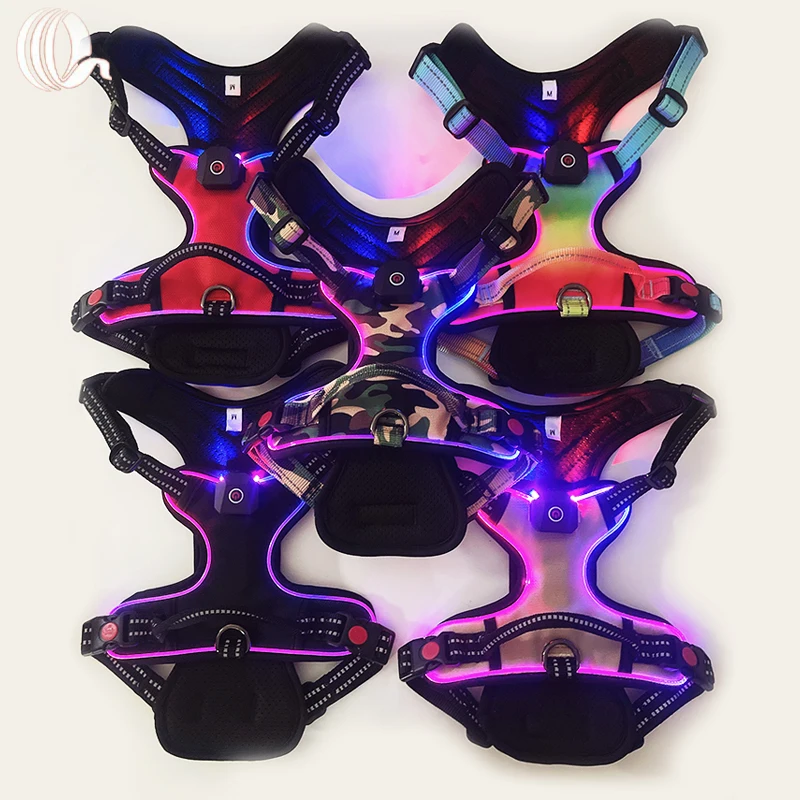 2025 New LED Light Dog Harness Vest - Custom Logo & Safety