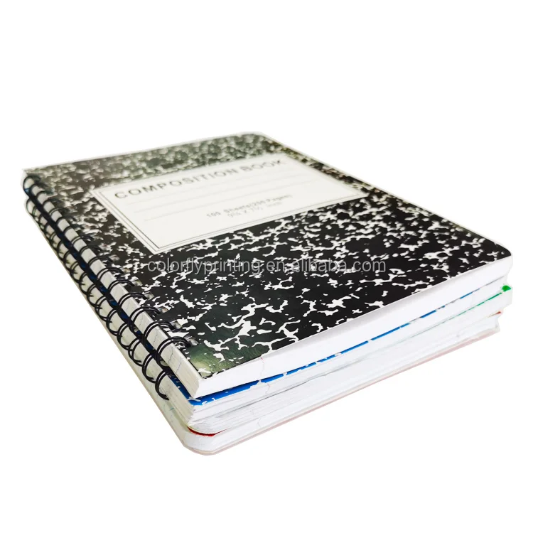 19*24.7cm Marble Spiral Binding Composition Book For School Supply ...