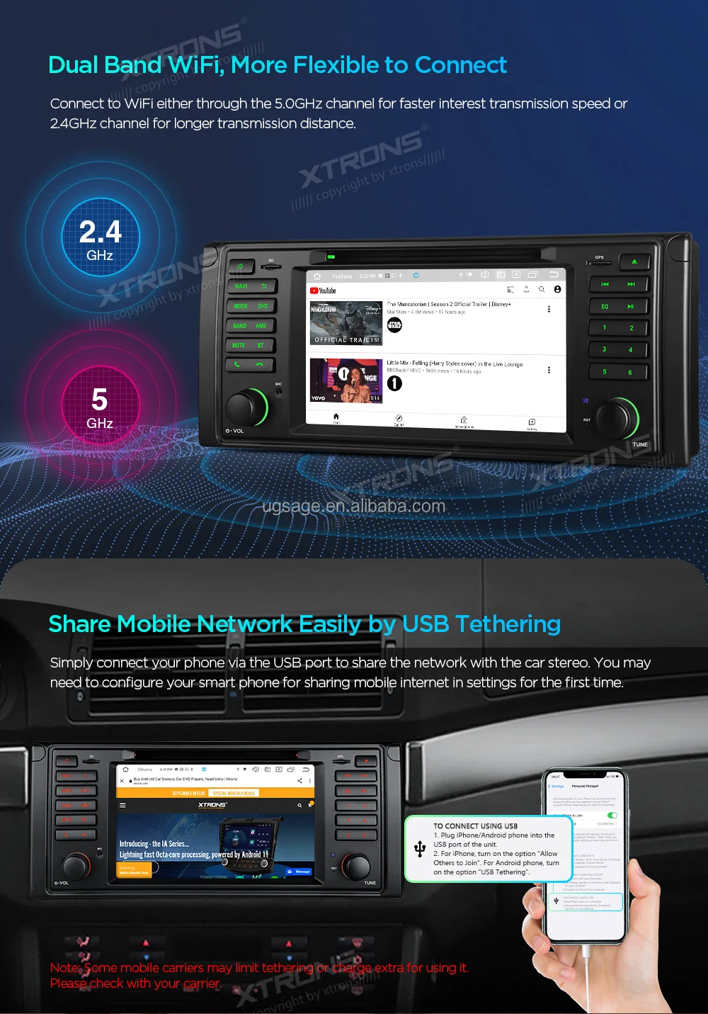 XTRONS 7" Touch Screen Android 12 Octa Core Radio for BMW E39