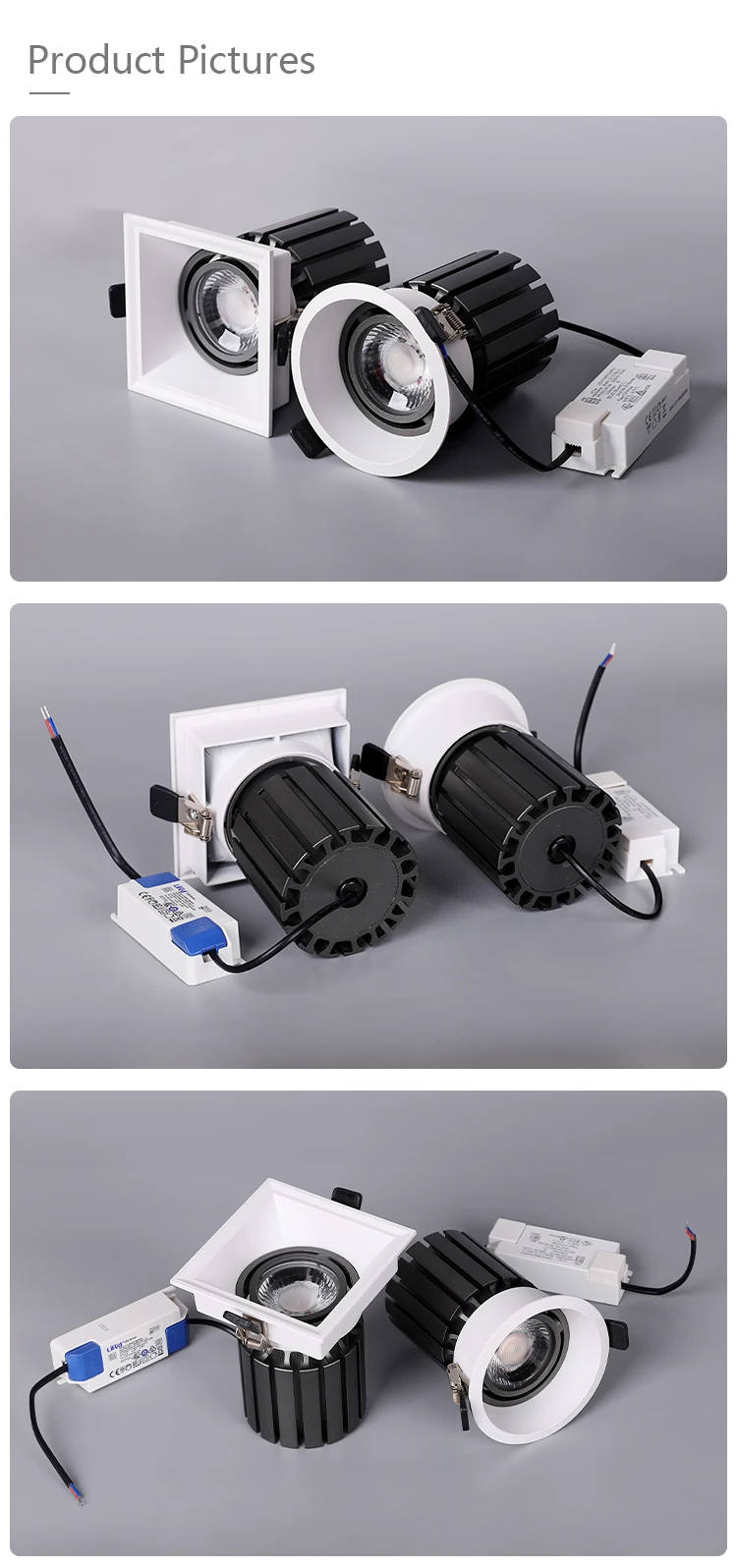 Dali Dimmable LED Spot Light 7W 10W 20W 30W Recessed Ceiling Adjustable ...