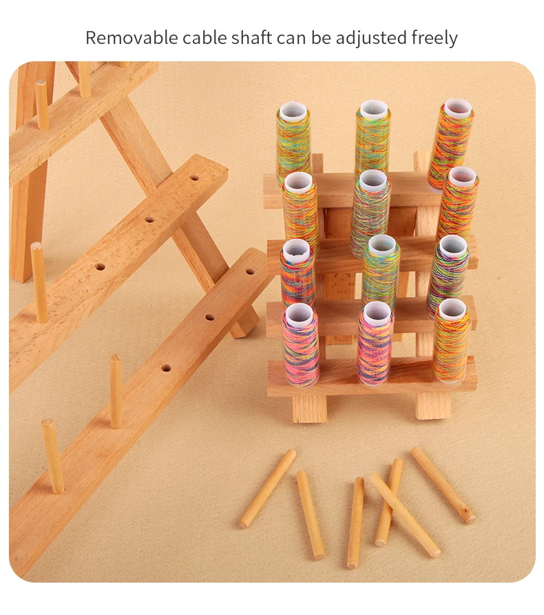 Spool Thread Rack Wooden Thread Holder Sewing Organizer For Sewing ...
