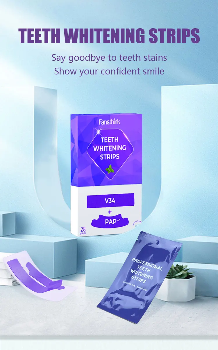 V34 Teeth Colour Corrector Purple Teeth Whitening Strips 28pcs Smile ...