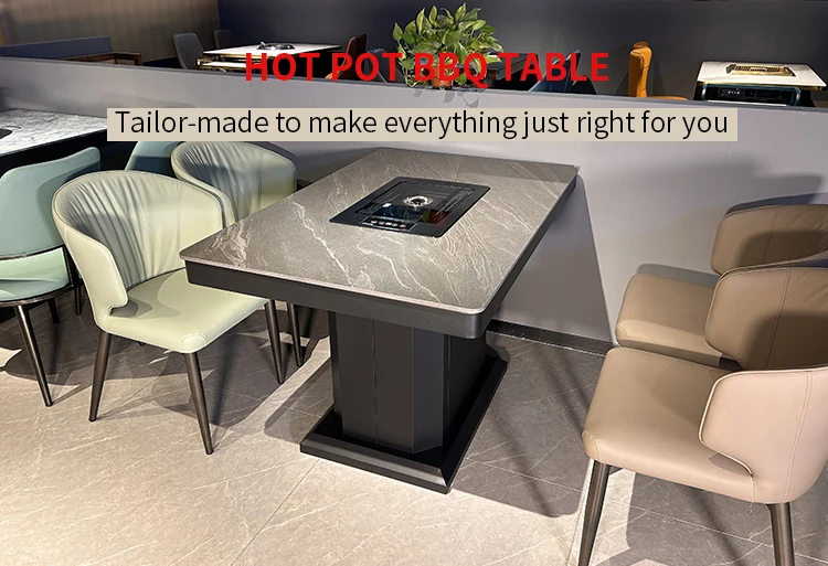 Custom Professional Indoor Korean Bbq Dining Tables Modern Smokeless ...