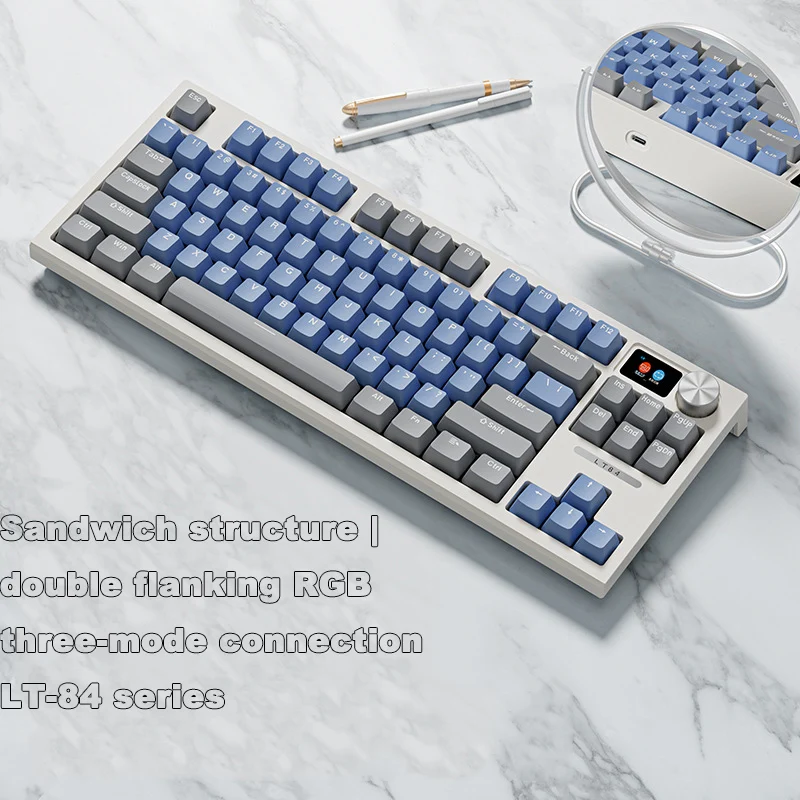 Three-mode Wireless Bluetooth Mechanical Keyboard Green Axis Wired E ...