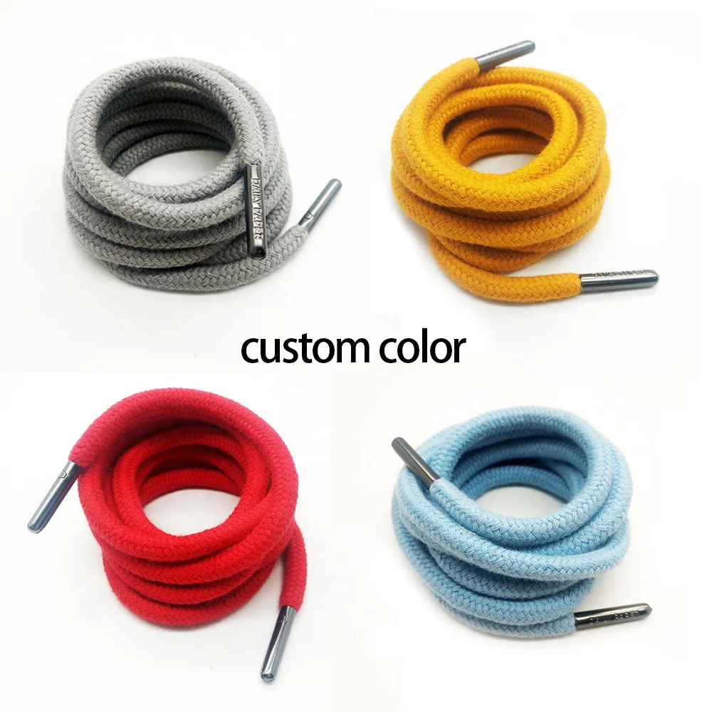 Wholesale Custom Logo Cotton Polyester Flat Round Hoodie Draw Cord ...