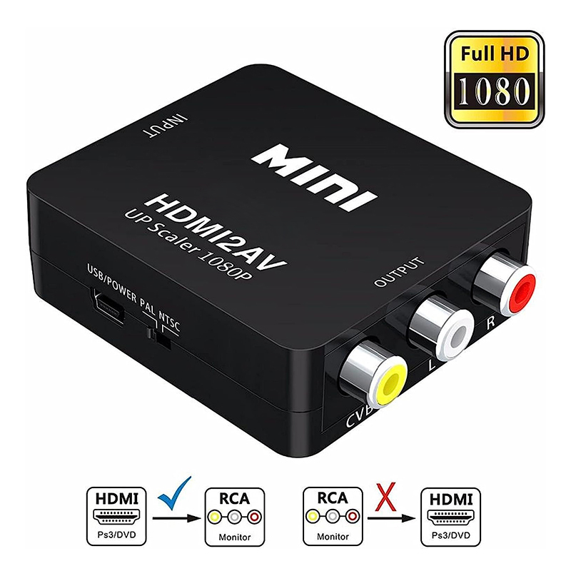 HDMI2AV Converter - 1080P HDMI to Composite AV Adapter