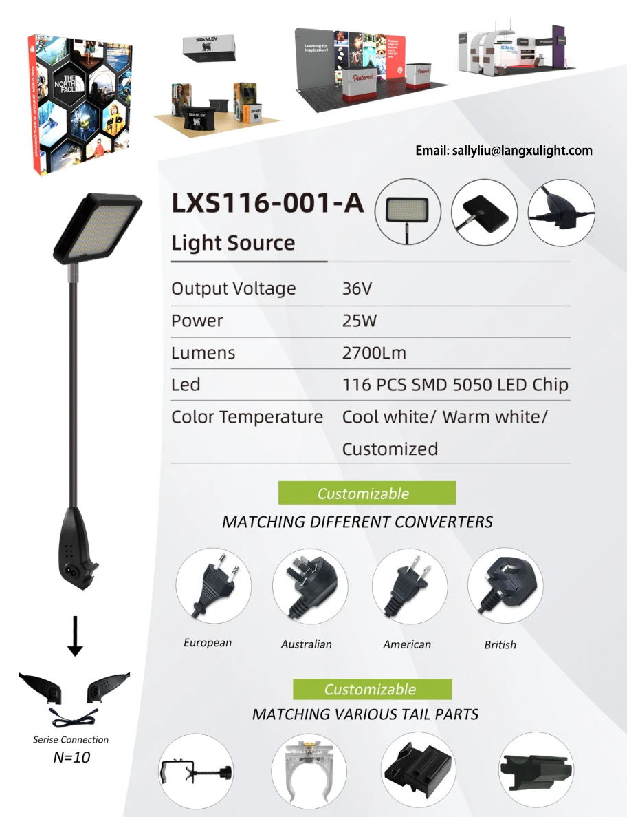 Quick Disassembly Design LED Arm Lamp for Exhibition Booth| Alibaba.com