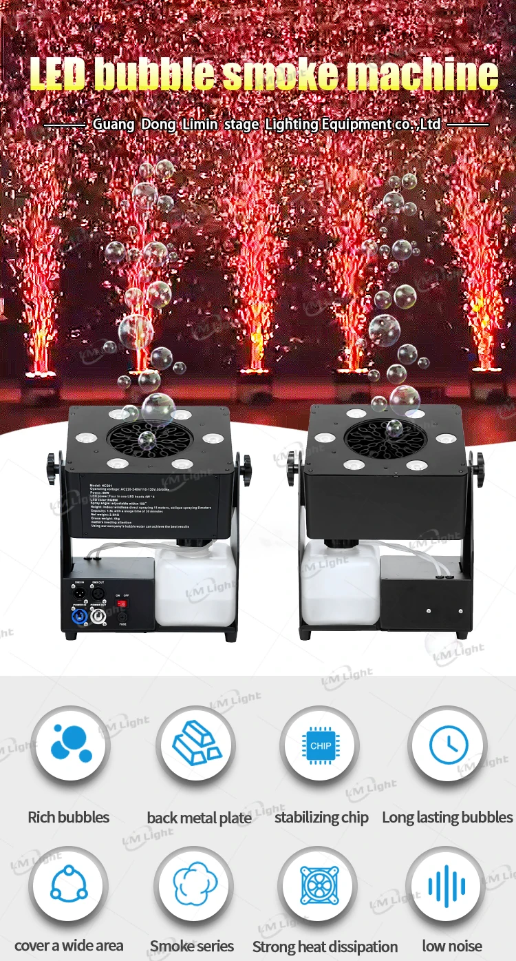 LM Professional Automatic Black Bubble Machine for DJ Stage