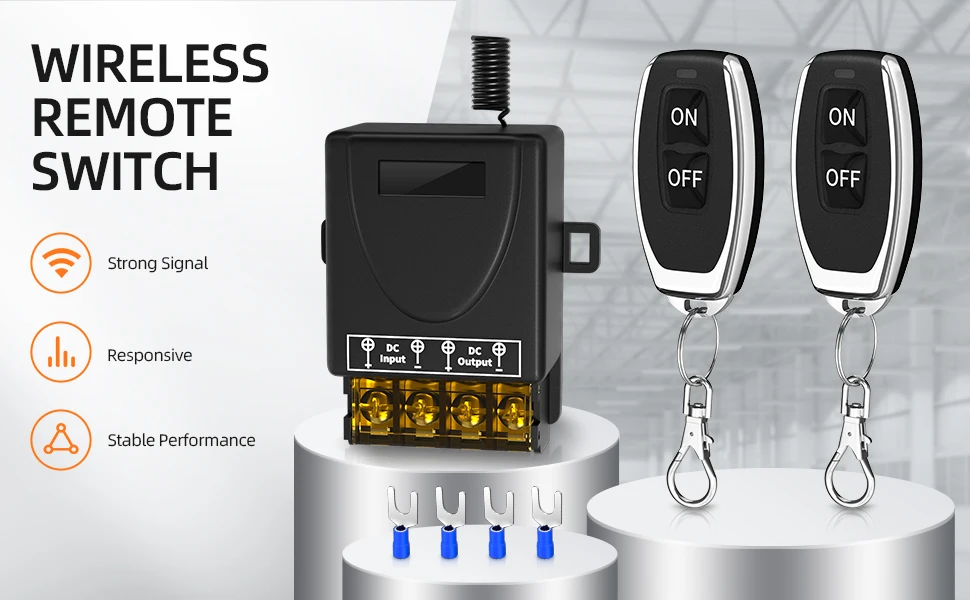 Automotive Wireless Relay 24V DC Remote Control Relay Universal 2 IN 2 ...