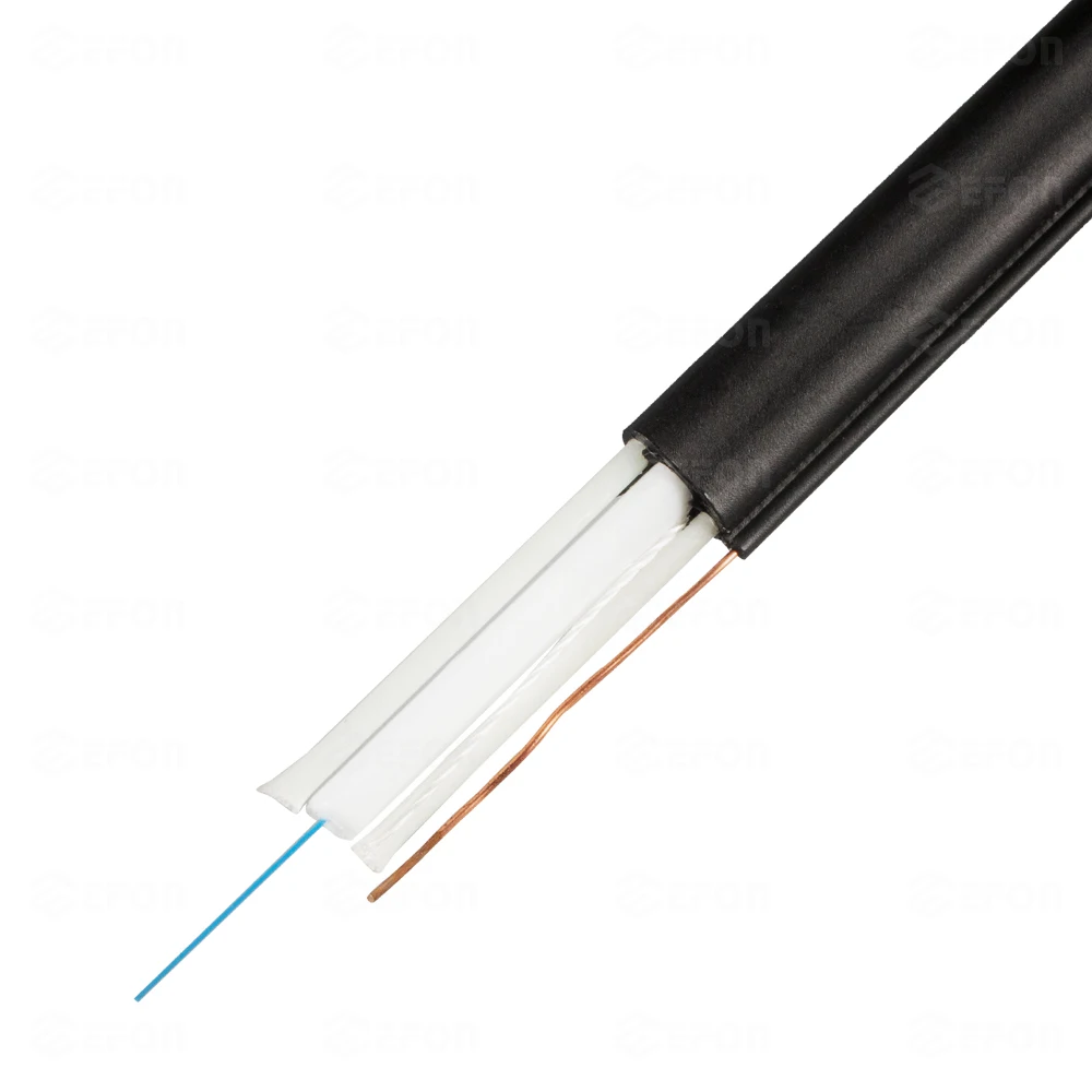 Strong Ftth Heavy Duty Flat Aerial 12 Core 24 Core Fiber Optic Cable ...