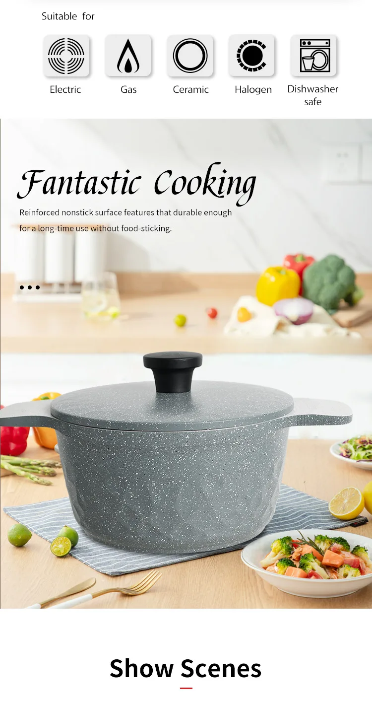 12pcs Die Cast Cookware Set Aluminium Ceramic Pan Cooking Sartenes De ...