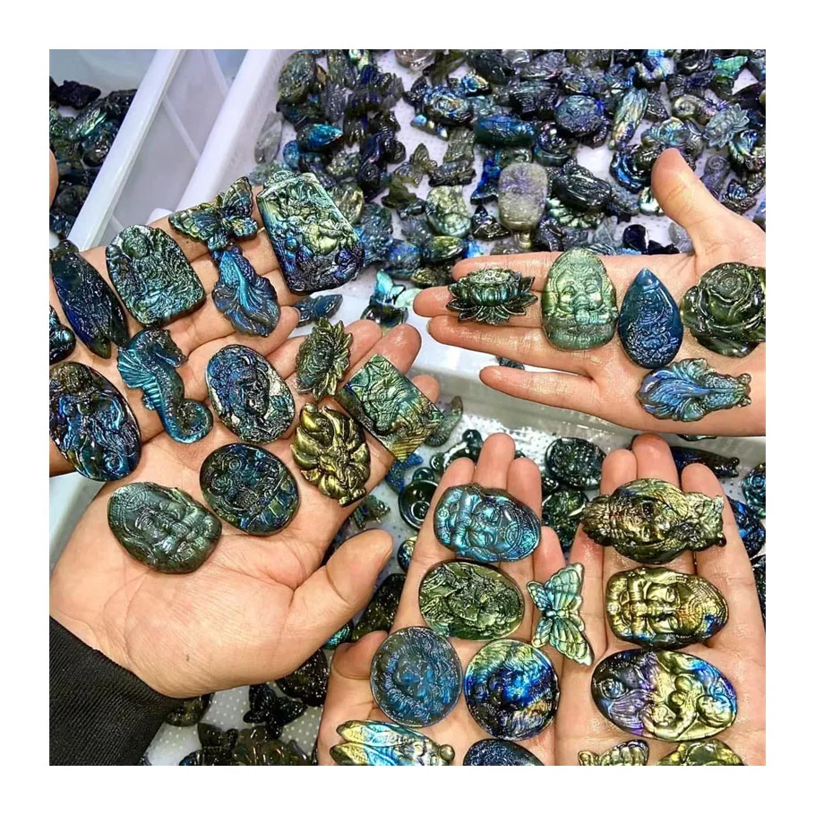 High Quality Factory Wholesale Full Flash Labradorite Craving Buddha ...