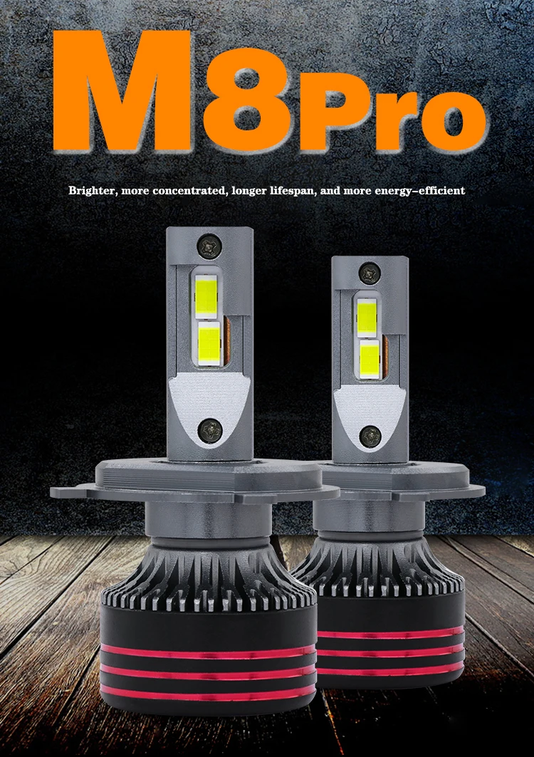 M8 Pro Led Headlight H7 H11 9004 880 H1 H3 H7 H4 881 5202 70w LED ...