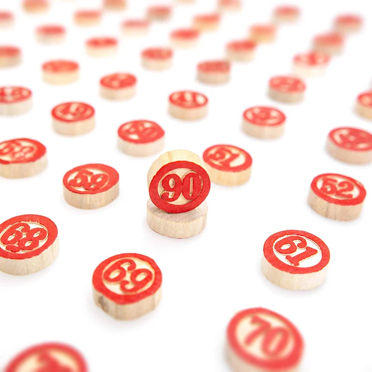 Rustic Wooden Bingo Chips Numbers 1-90 For Lottery Custom Diy Board ...