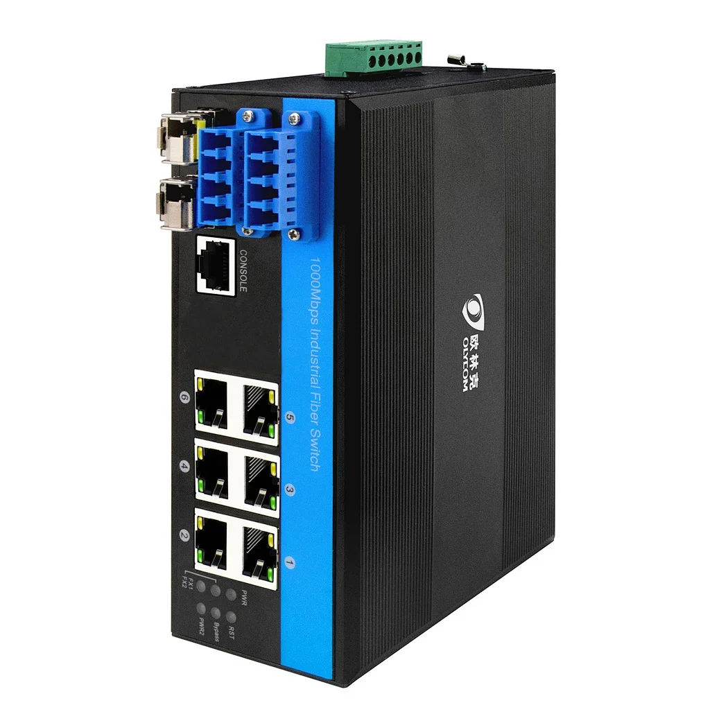 8 port L2 ring Vlan Gigabit Ethernet 1G/2.5G Fiber industrial managed ...