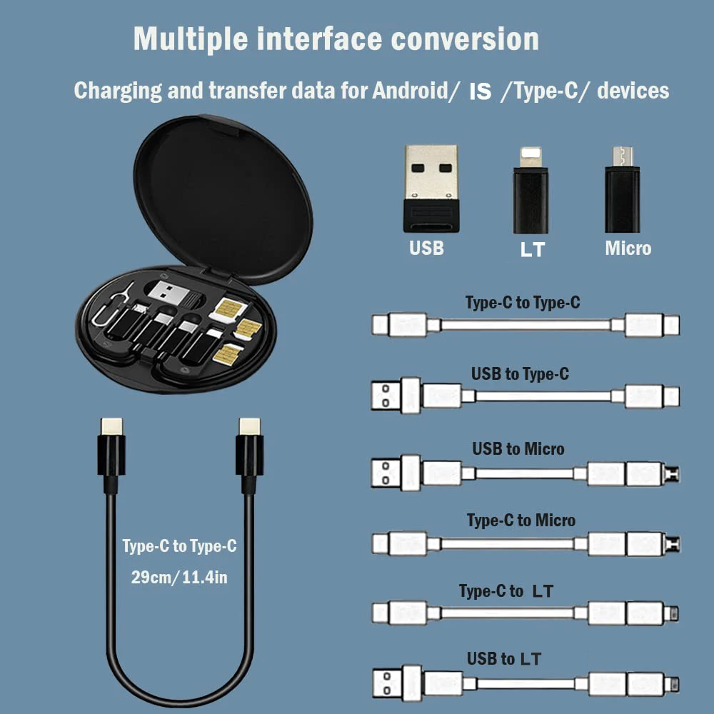 Multi-functional Usb Adapter Charging Cable Kit Portable Charger ...