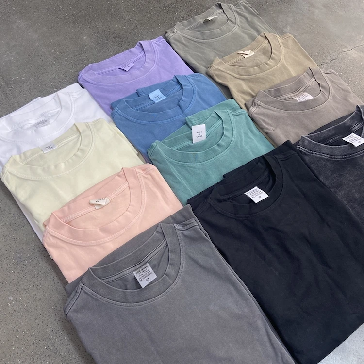 Yingling Custom Acid Wash Blank Graphic T Shirt 260g Cotton Oversize T ...