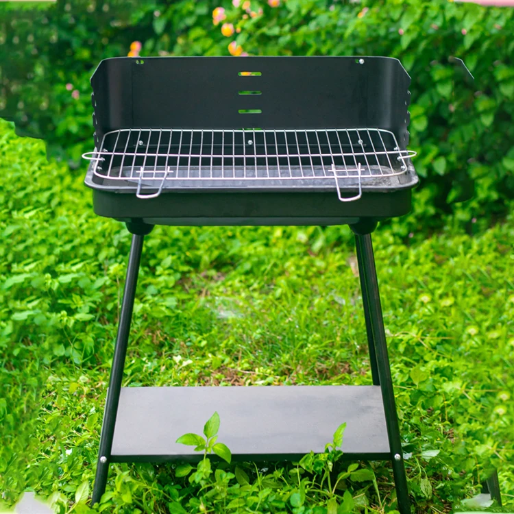 Outdoor Retangular Barbecue Grill Charcoal Bbq Grill With Adjustable ...