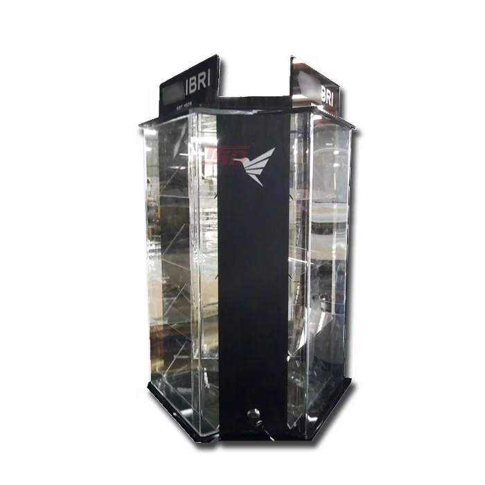 Rotating Plexiglass Acrylic Lockable Countertop Display Case