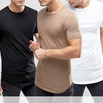 100% Cotton Long Line Men T Shirt,Custom Longline T Shirt,Cheap China ...