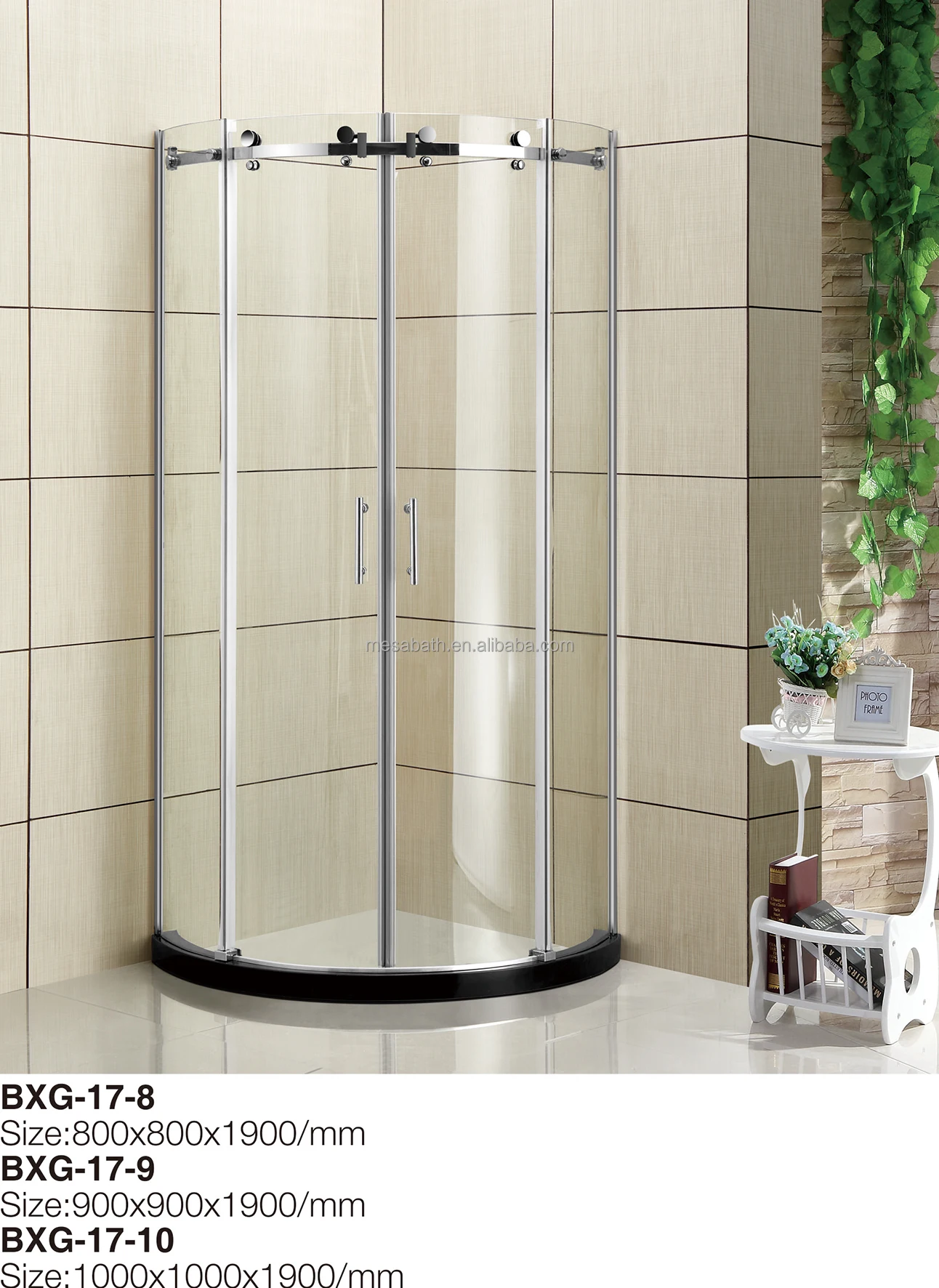 BXG-17-8 Frameless Glass Shower Enclosure 80x80 Sector Shower Room ODM